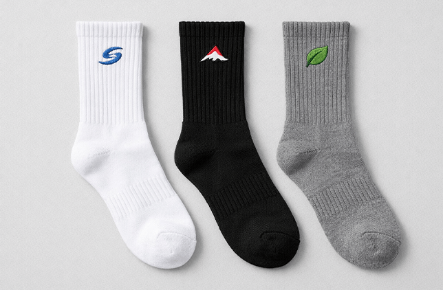 Custom Embroidered Socks-No Minimum Order-20% Off-Vivipins