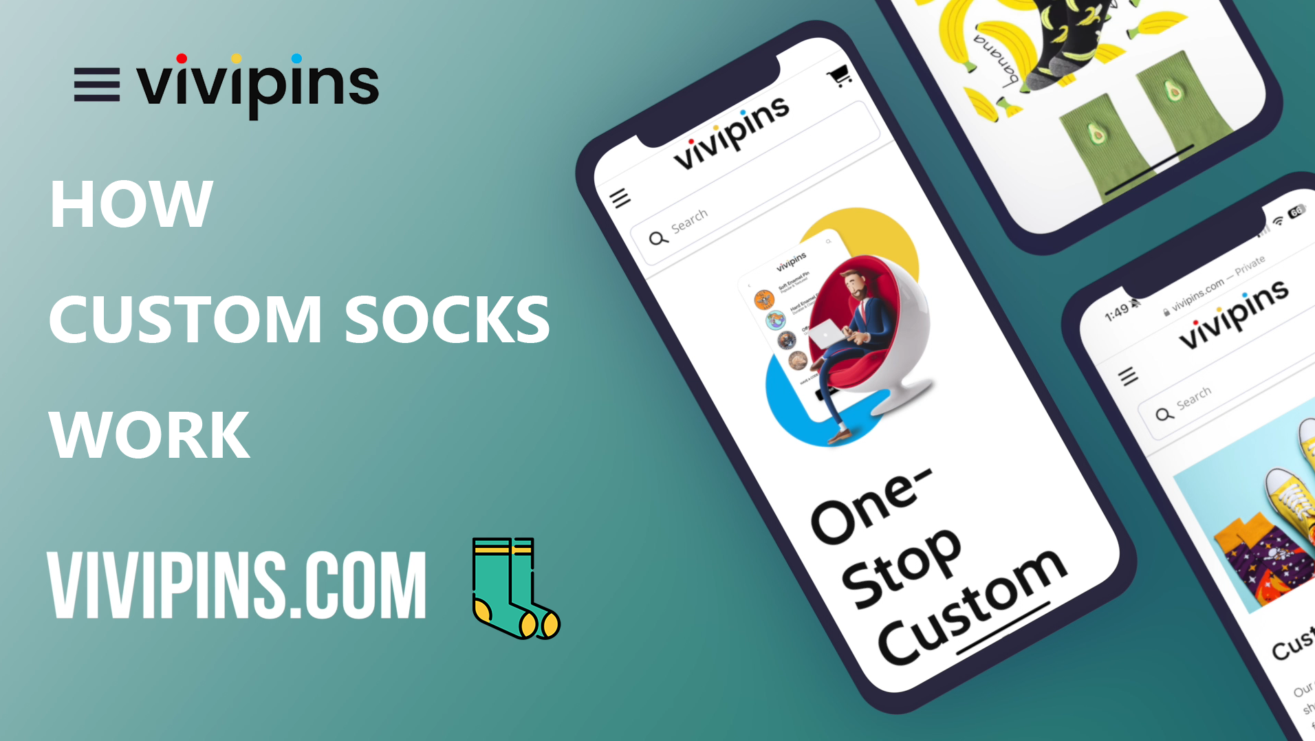 Custom Running Socks - No Minimum Order - 20% Off - Vivipins