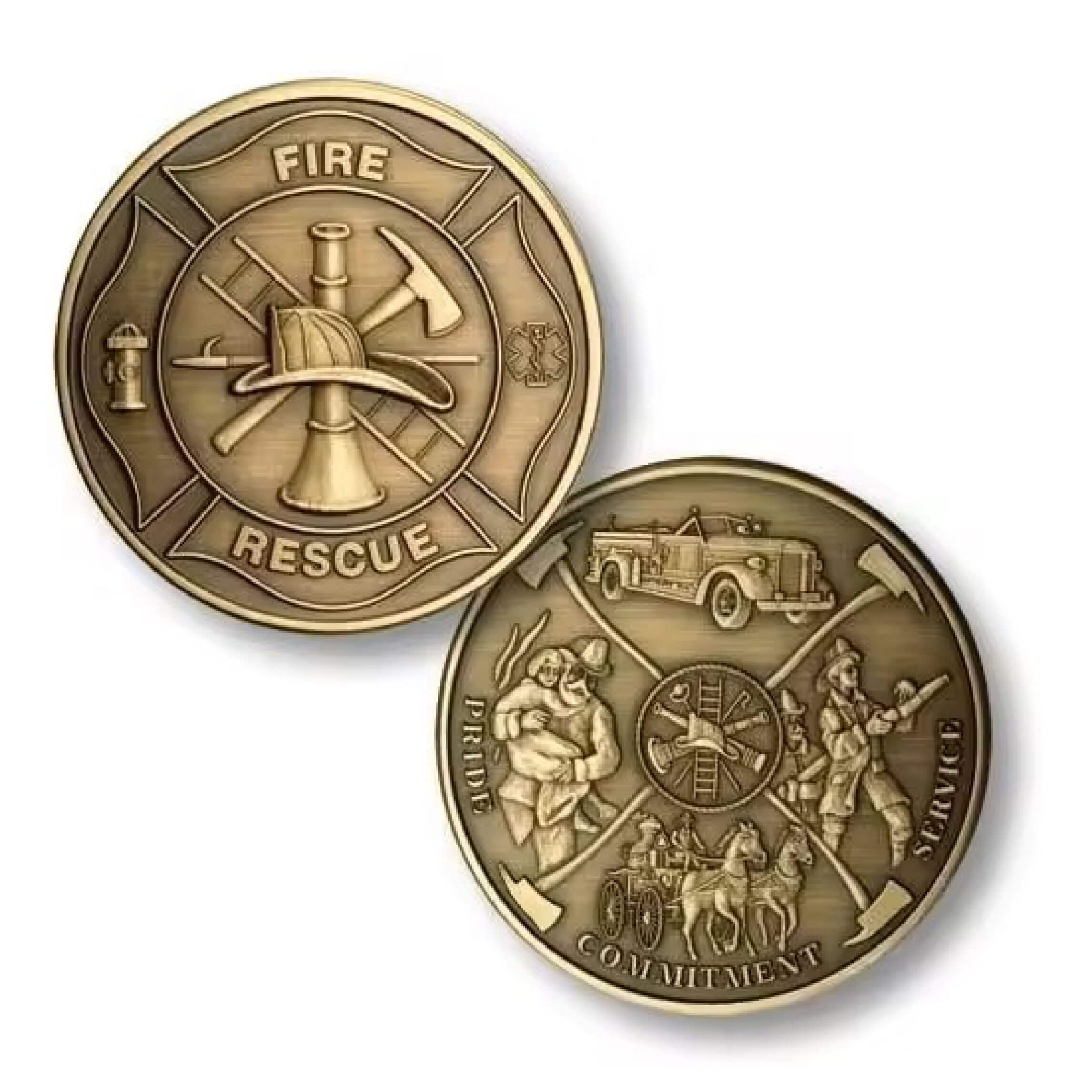 Custom Firefighter Challenge Coins - Fair Price | Vivipins