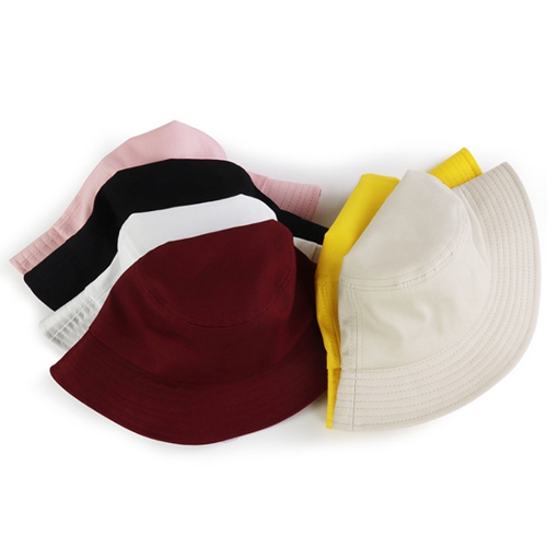 Leather Patch Bucket Hat Cotton Sun Hat Cotton Bucket Hat